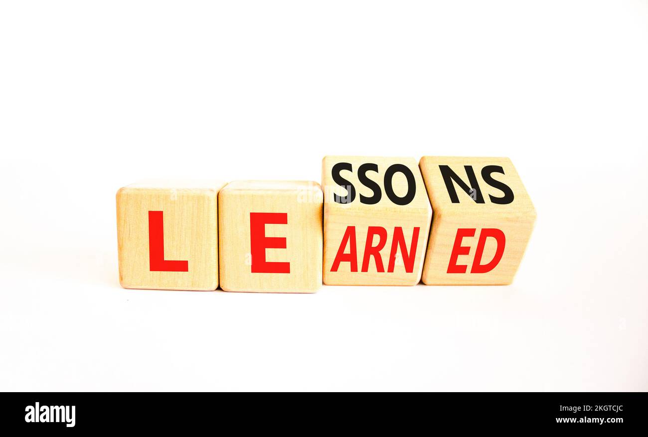 Lessons to learn symbol. Concept word Lessons learn on wooden cubes ...