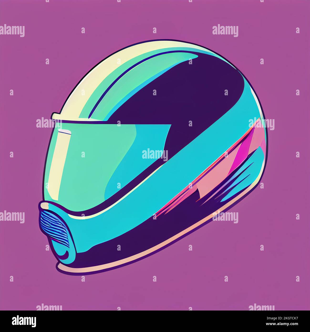 Retro Motorcyle Helmet Icon Logo 3D-Illustration background safety ...