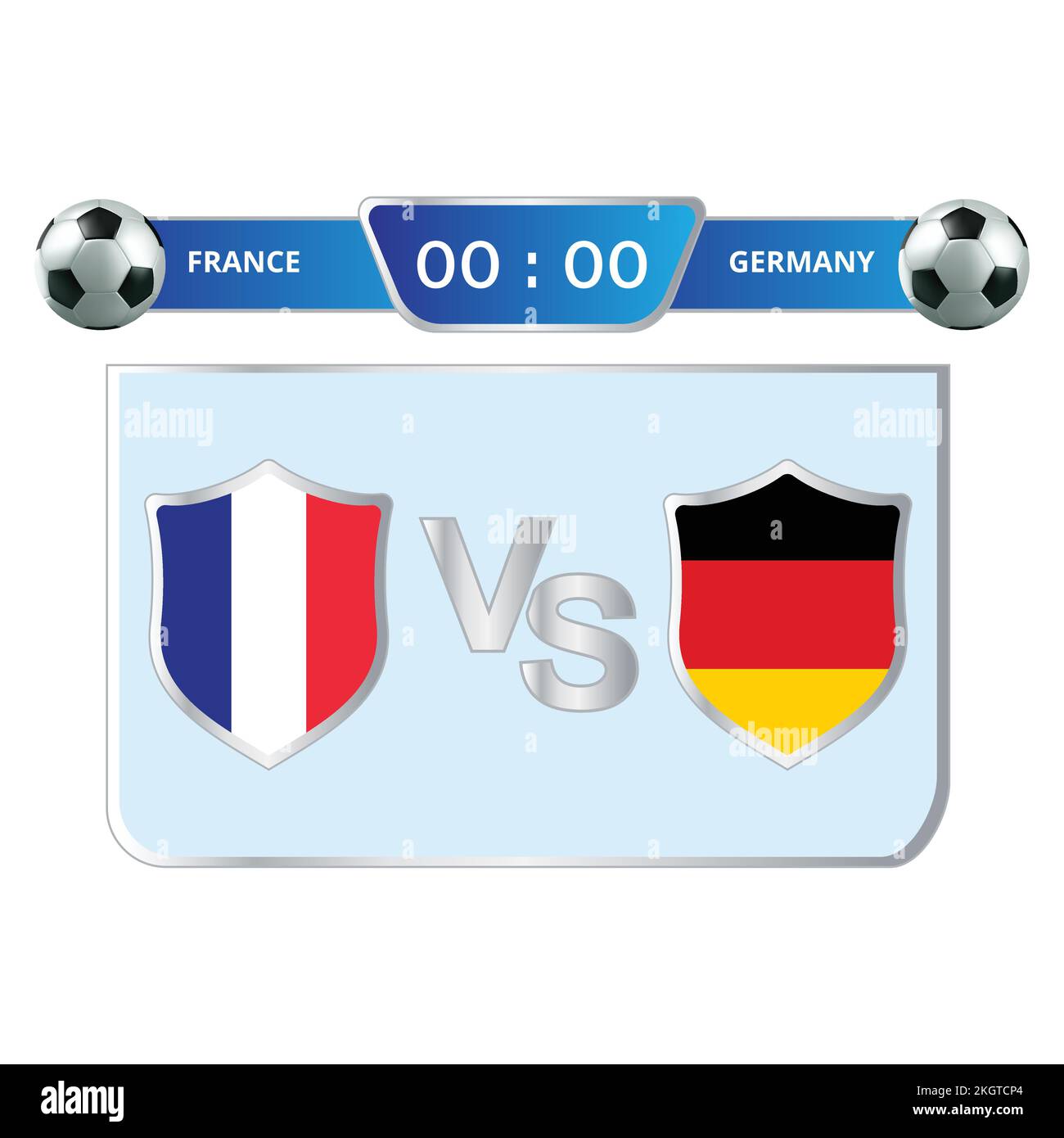 France VS Germany scoreboard Broadcast with blue color lower thirds ...