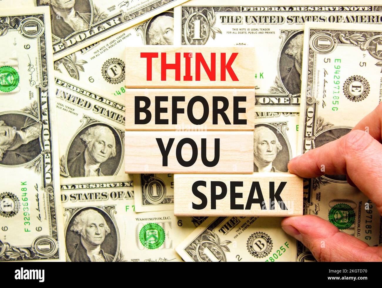 Think before you speak symbol. Concept words Think before you speak on ...
