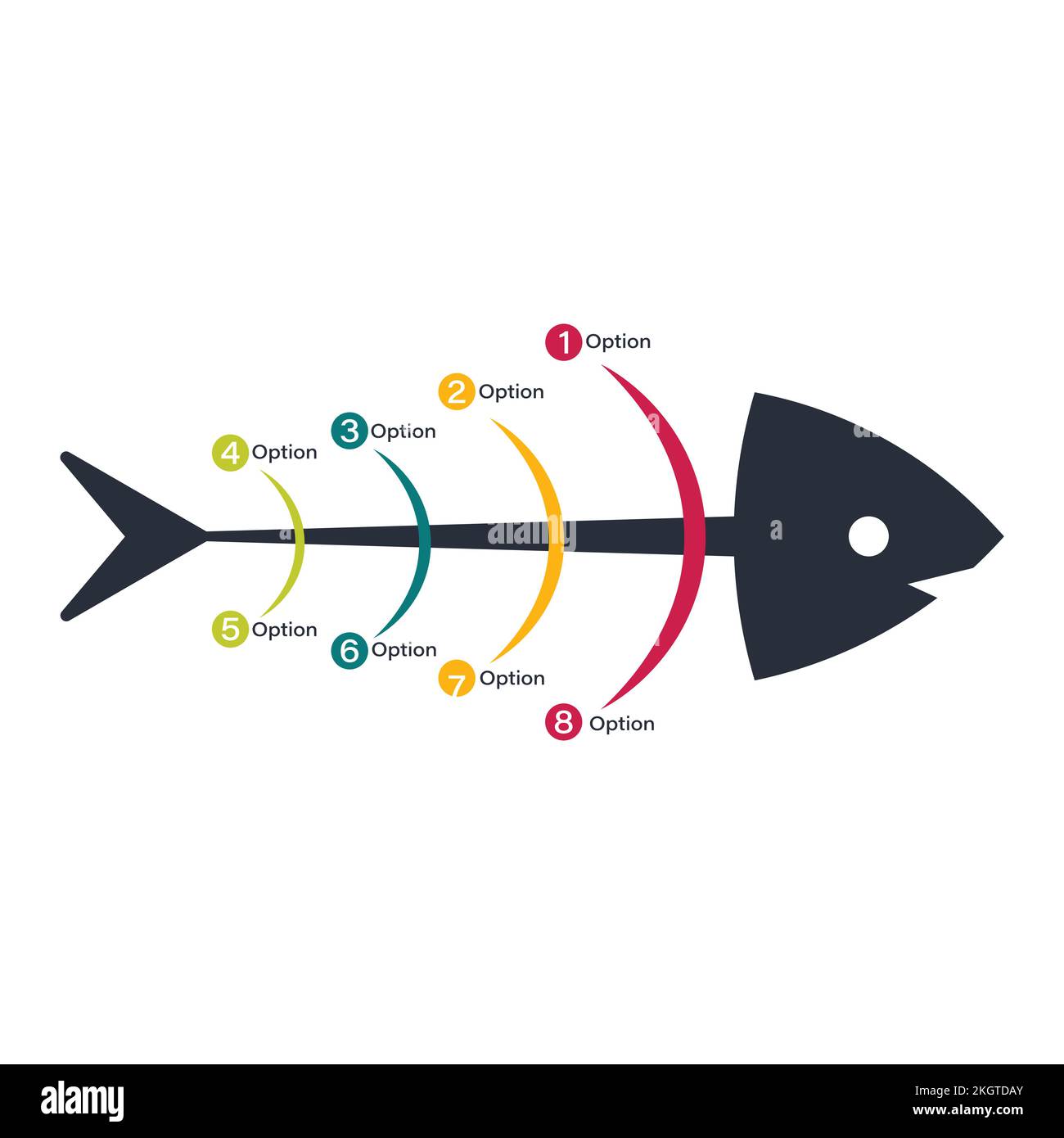 Fish infographic design with colorful option slot. Multicolor Fish ...