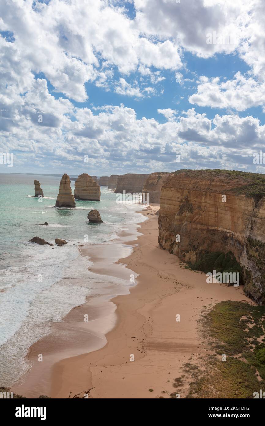 Scenic view alongside the Great Ocean Road in Australia including the ...