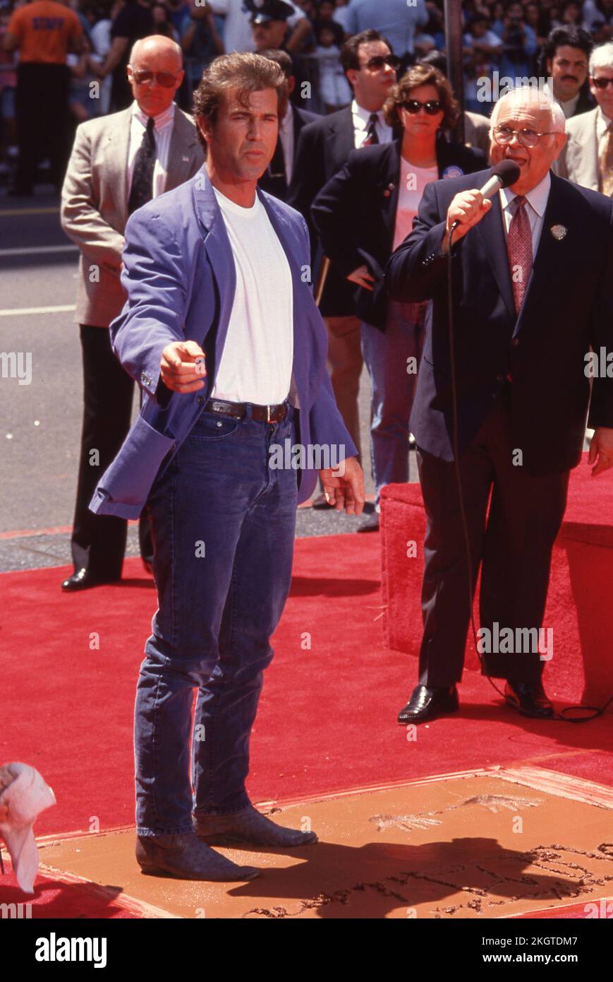 Mel Gibson hand and footprints ceremony on August 23, 1993 at the Mann ...