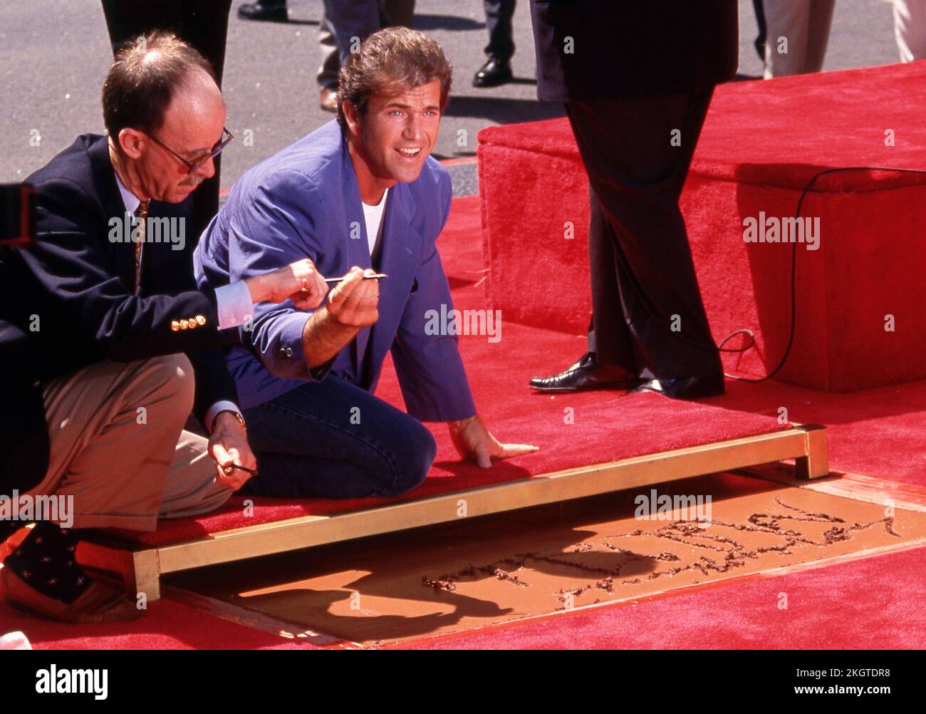 Mel Gibson hand and footprints ceremony on August 23, 1993 at the Mann ...