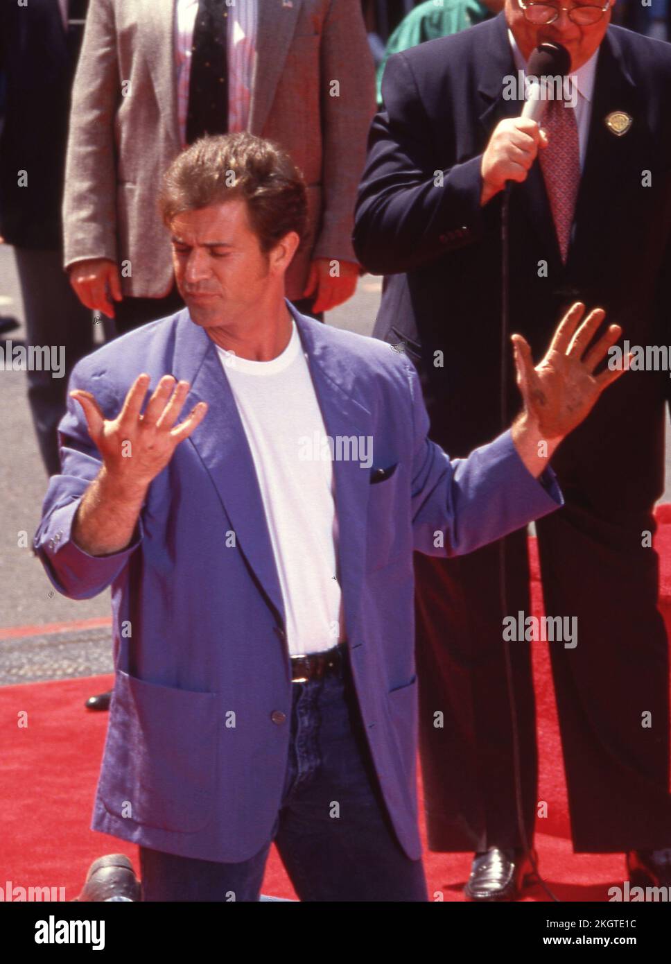 Mel Gibson hand and footprints ceremony on August 23, 1993 at the Mann ...