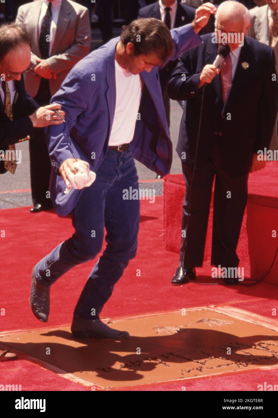 Mel Gibson hand and footprints ceremony on August 23, 1993 at the Mann ...