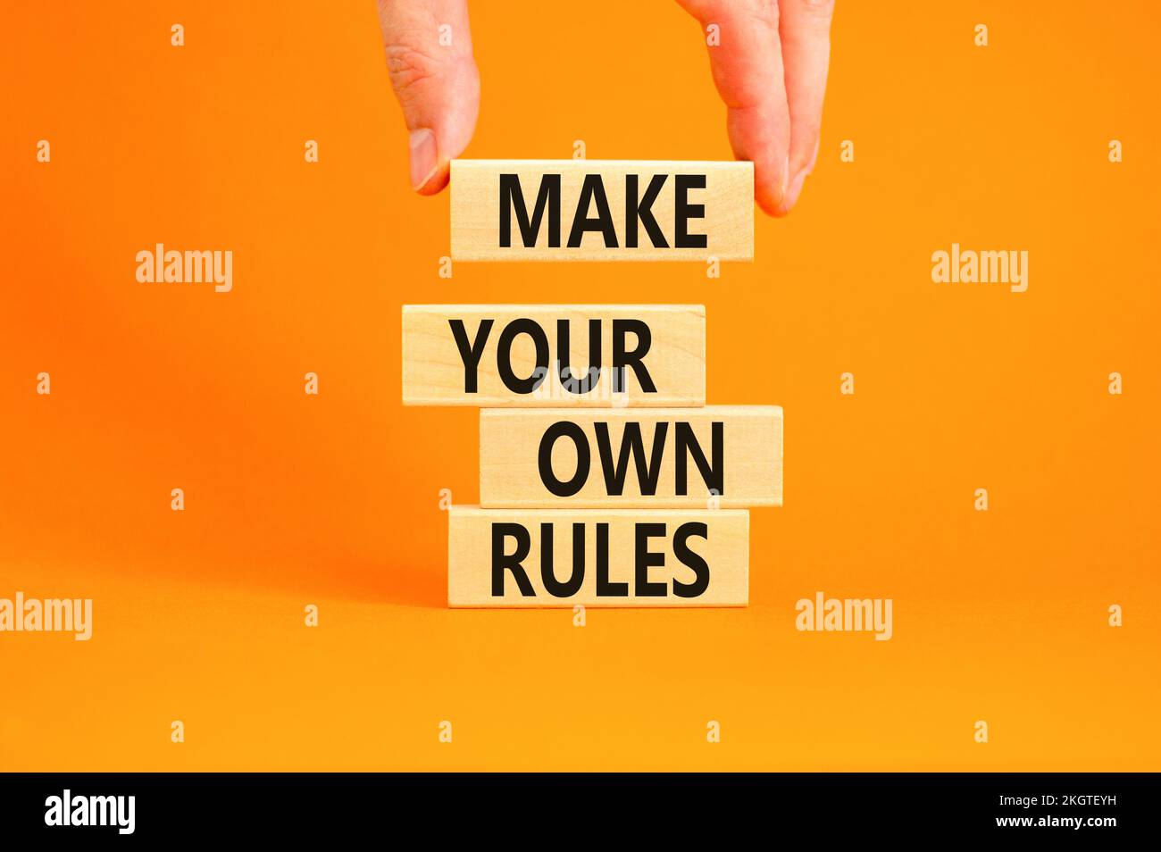 Make your own rules symbol. Concept words Make your own rules on wooden ...