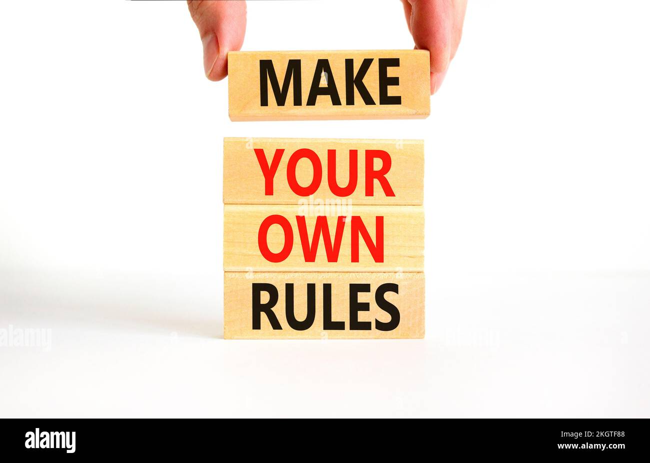 Make your own rules symbol. Concept words Make your own rules on wooden ...