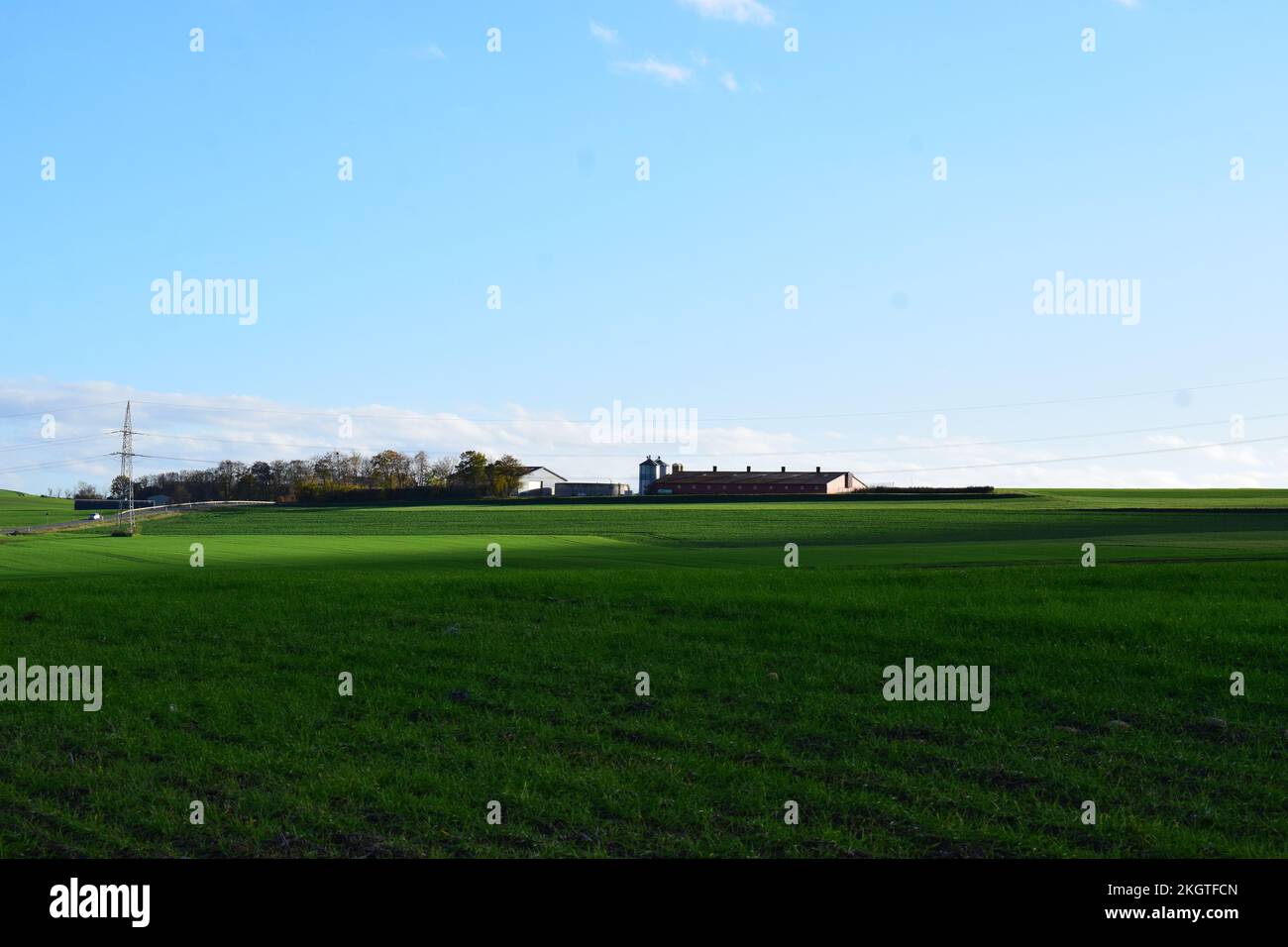 remote farm in green landscape Stock Photo - Alamy