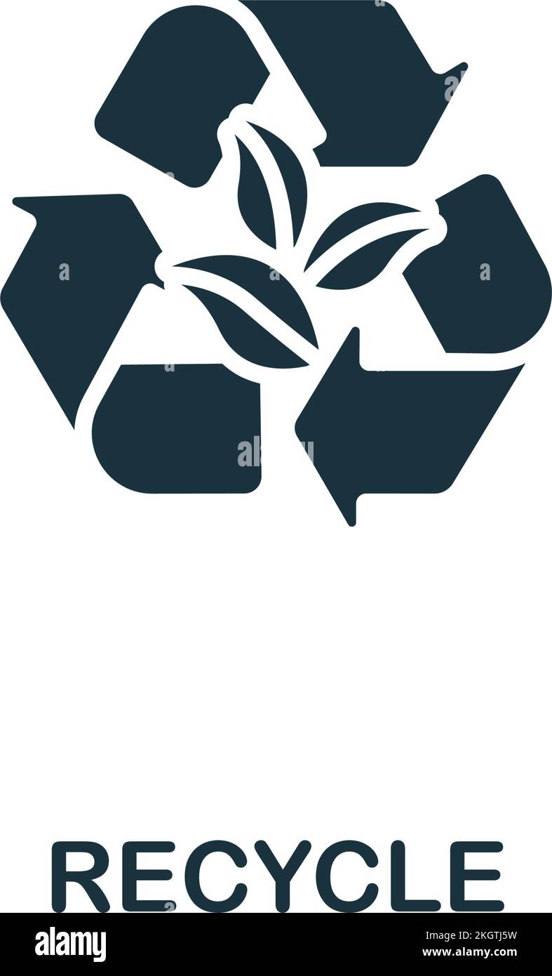 Recycle icon. Monochrome simple Sustainability icon for templates, web ...