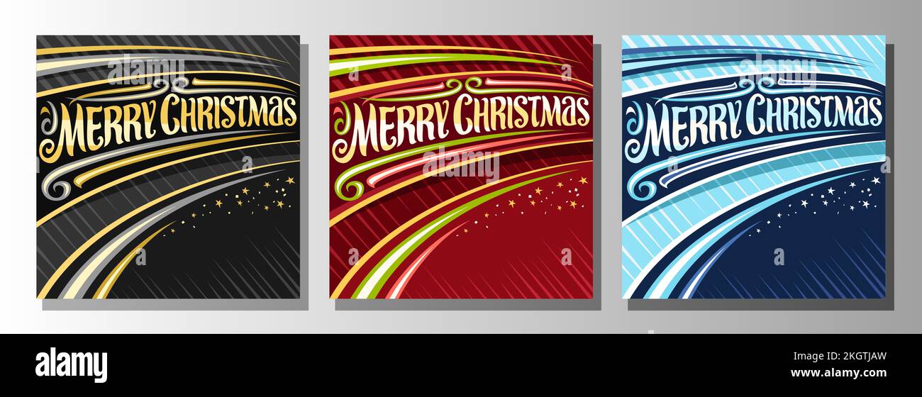 Vector Christmas Card set with copy space for congratulations, square ...