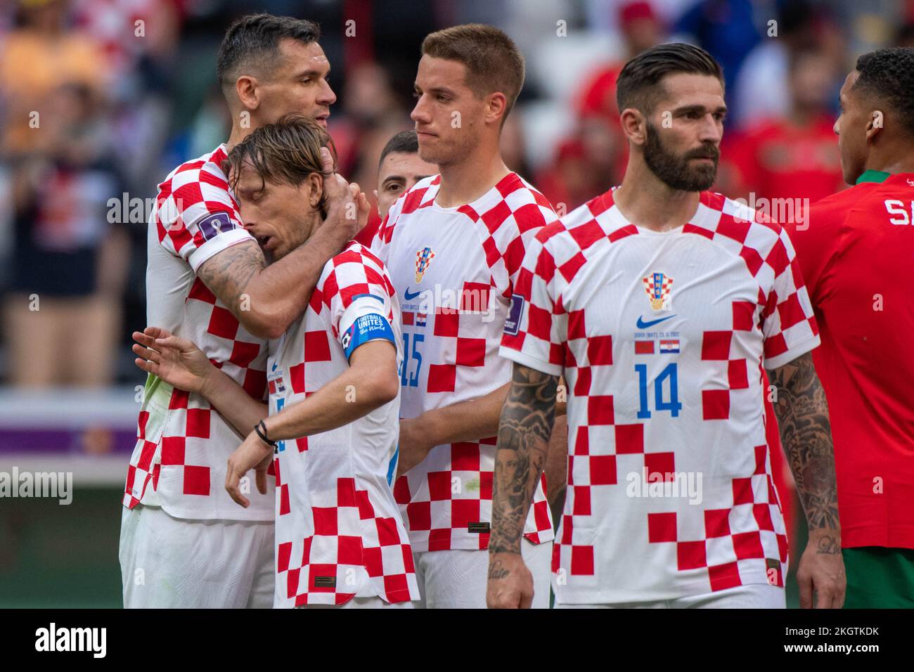 Al Khor, Qatar, November .22, 2022 The Croatian team after the FIFA ...