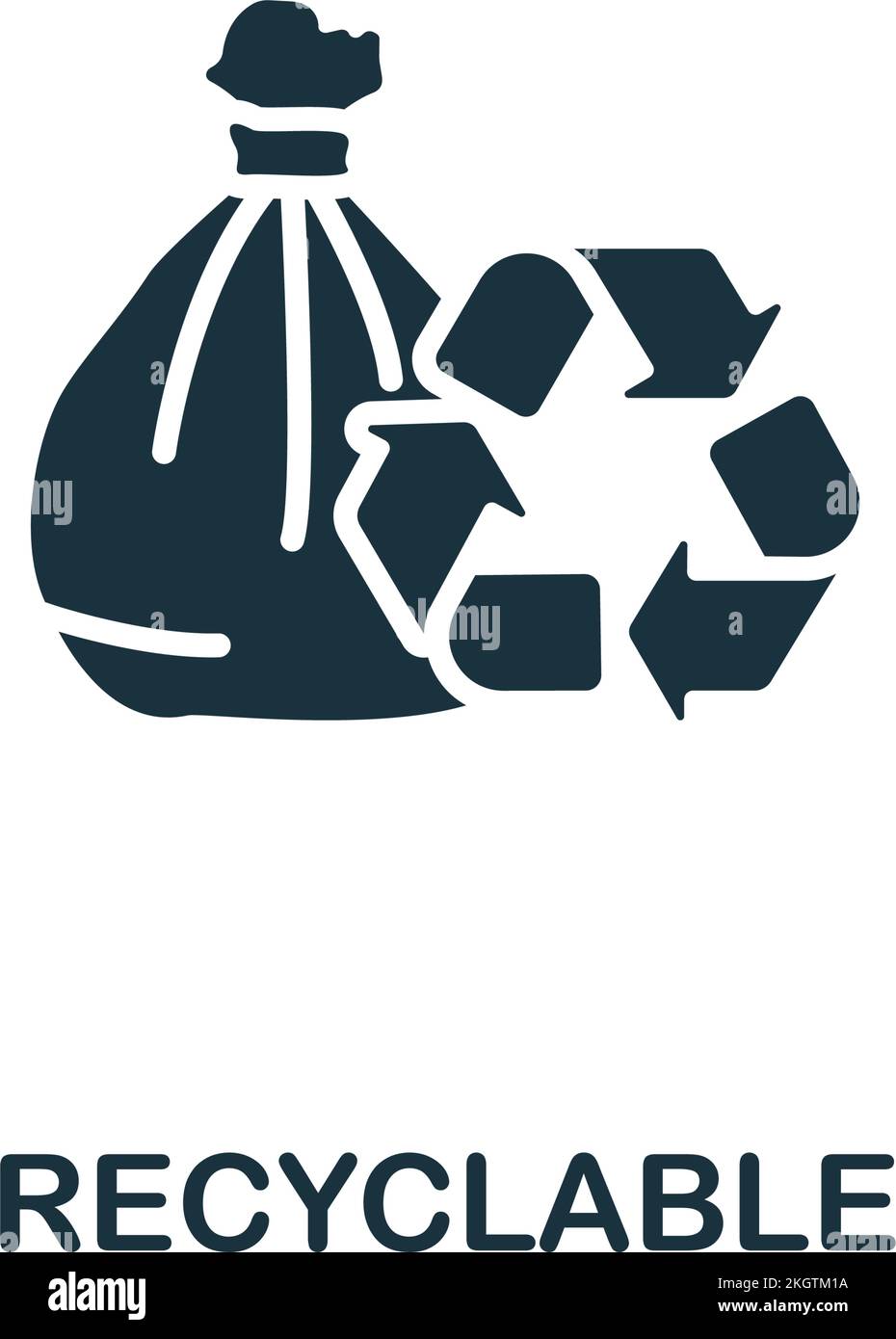 Recyclable icon. Monochrome simple Sustainability icon for templates ...