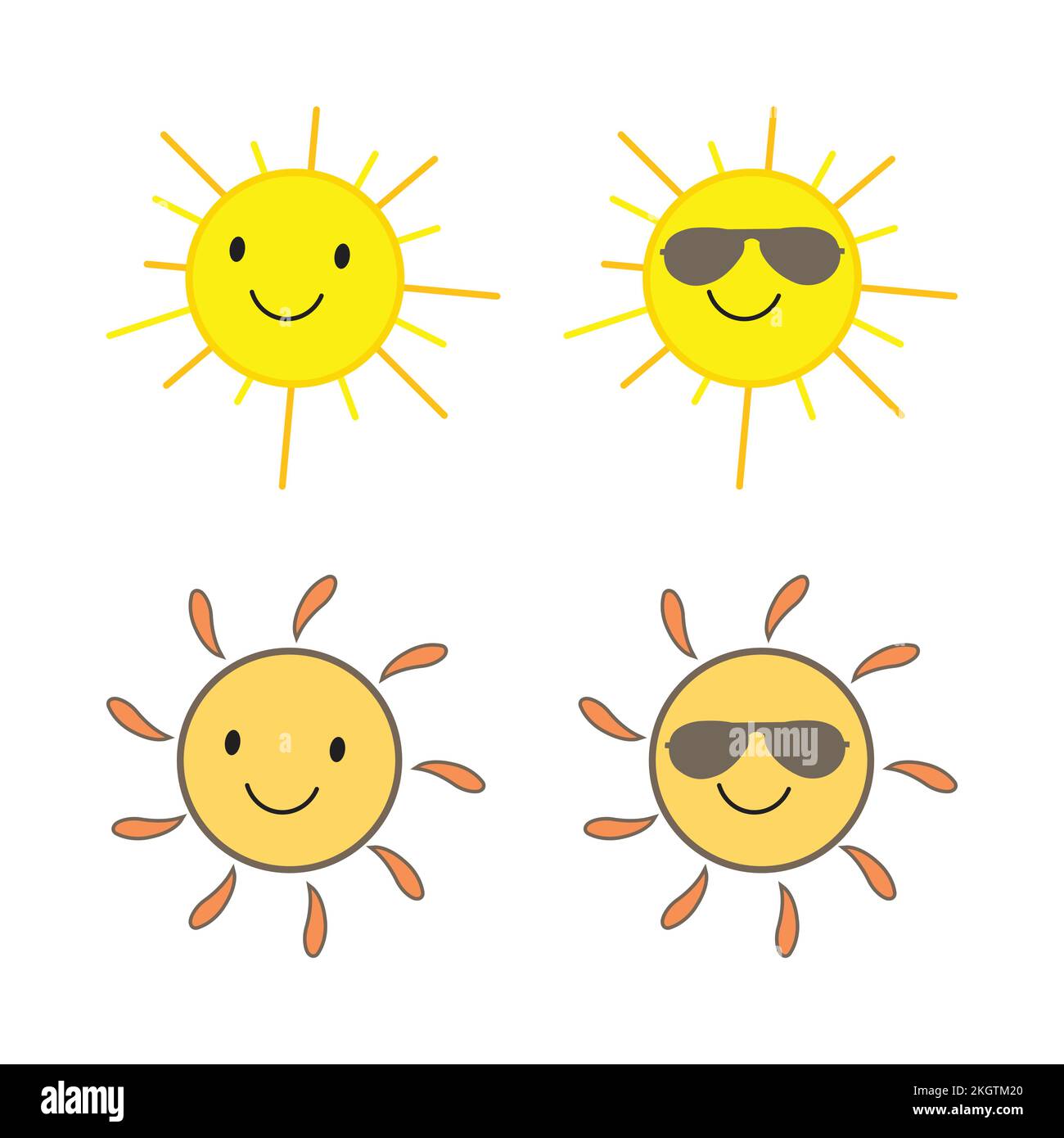 Sun sticker with a round shape and yellow and orange color. Very cute ...