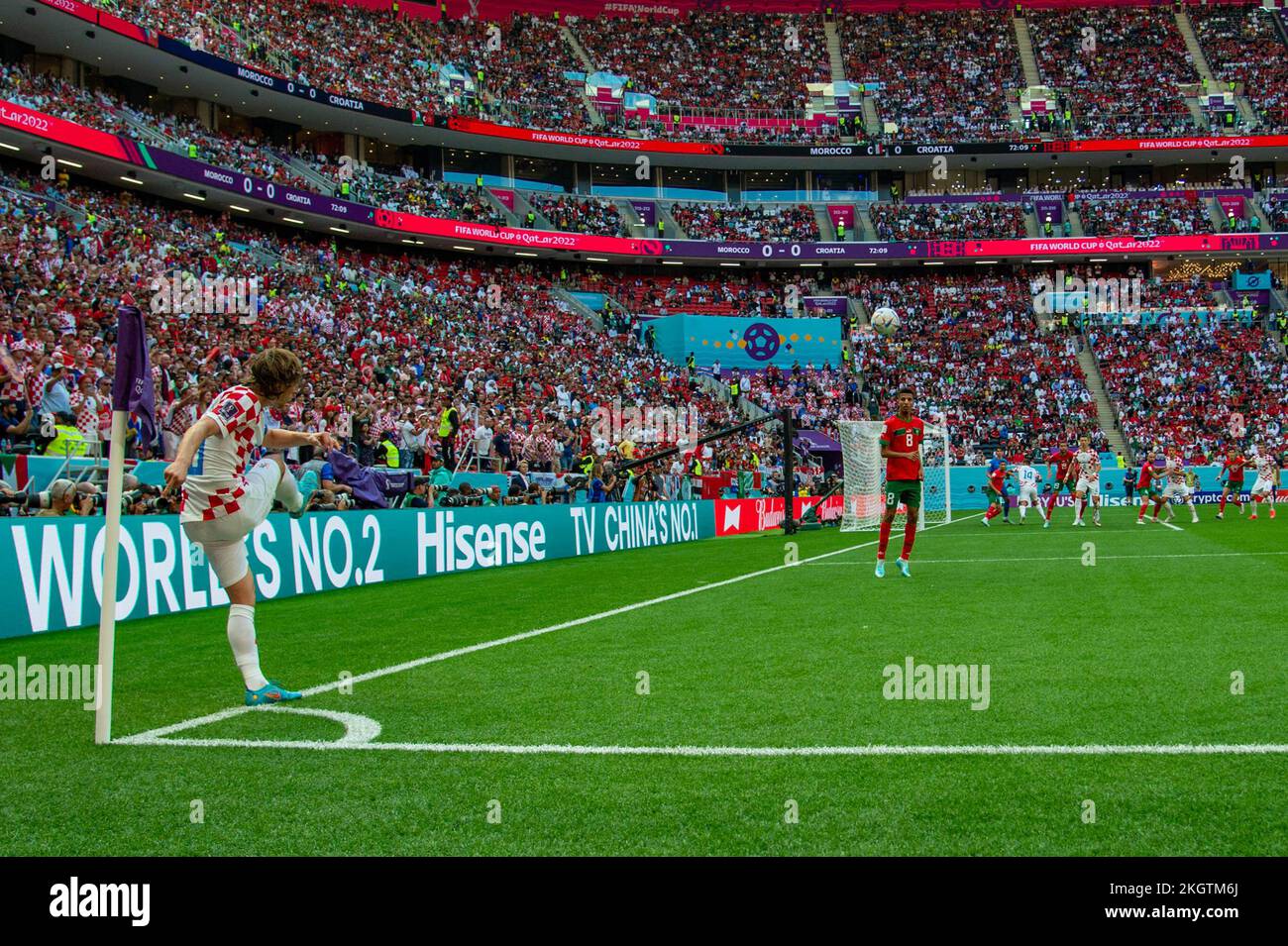 Al Khor, Qatar, November .22, 2022 Luka Modric of Croatia takes a ...