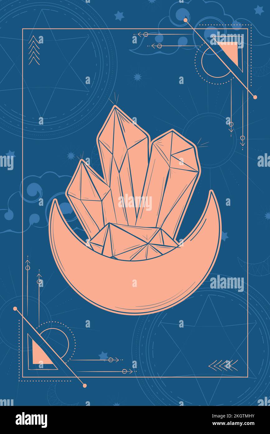 Tarot card with diamond esoteric sketch icon Vector Stock Vector Image ...