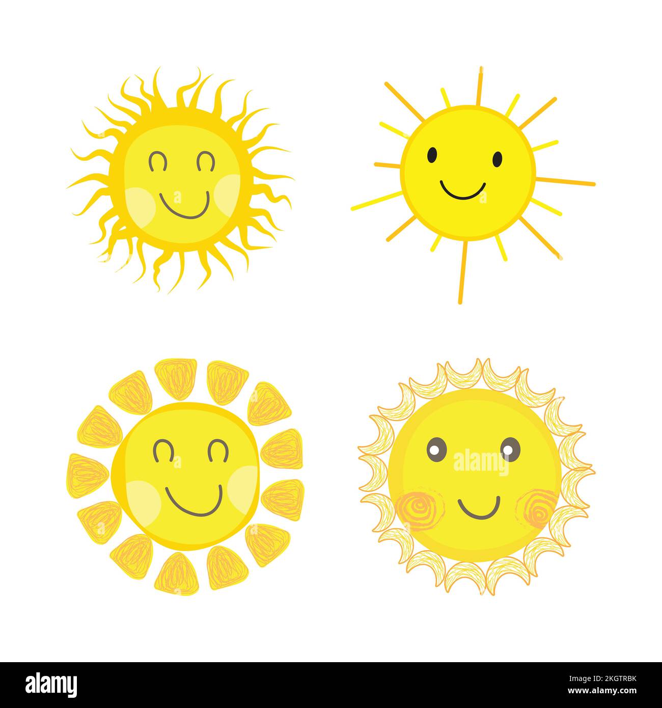 Beautiful Sun sticker with a round shape and yellow, orange color. Cute ...