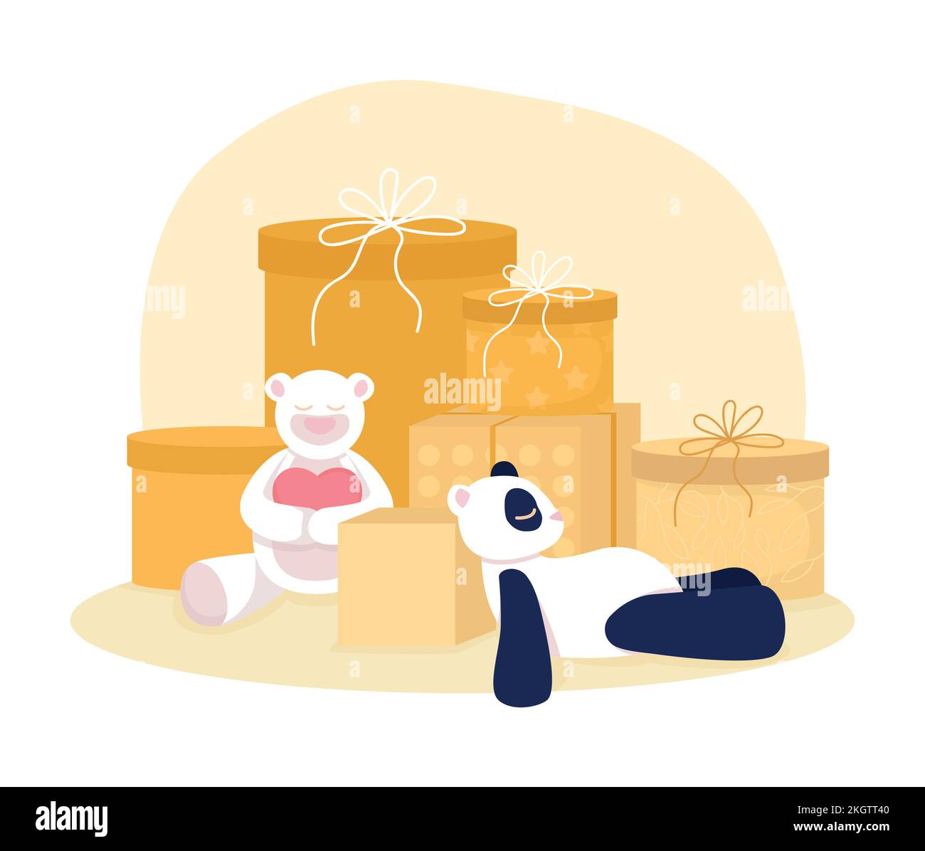 Baby shower gifts 2D vector isolated illustration Stock Vector Image ...