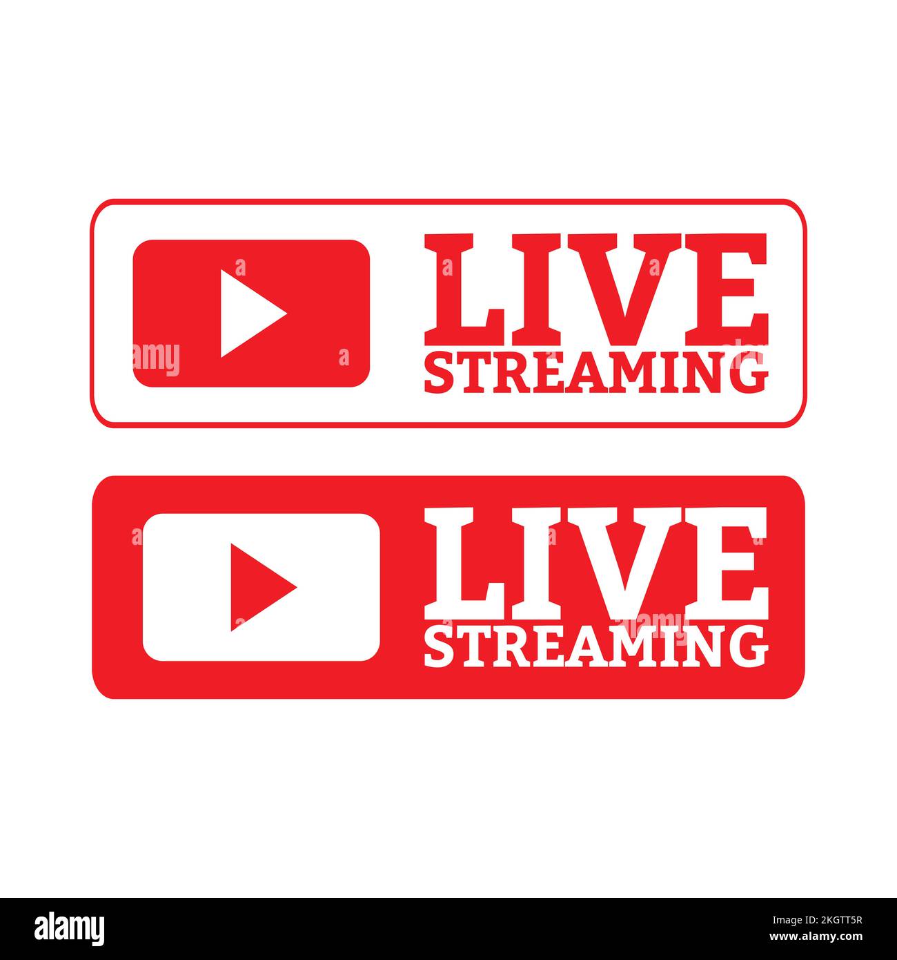 Live streaming icon design for the broadcast system. Stylish live streaming icon with red color ...