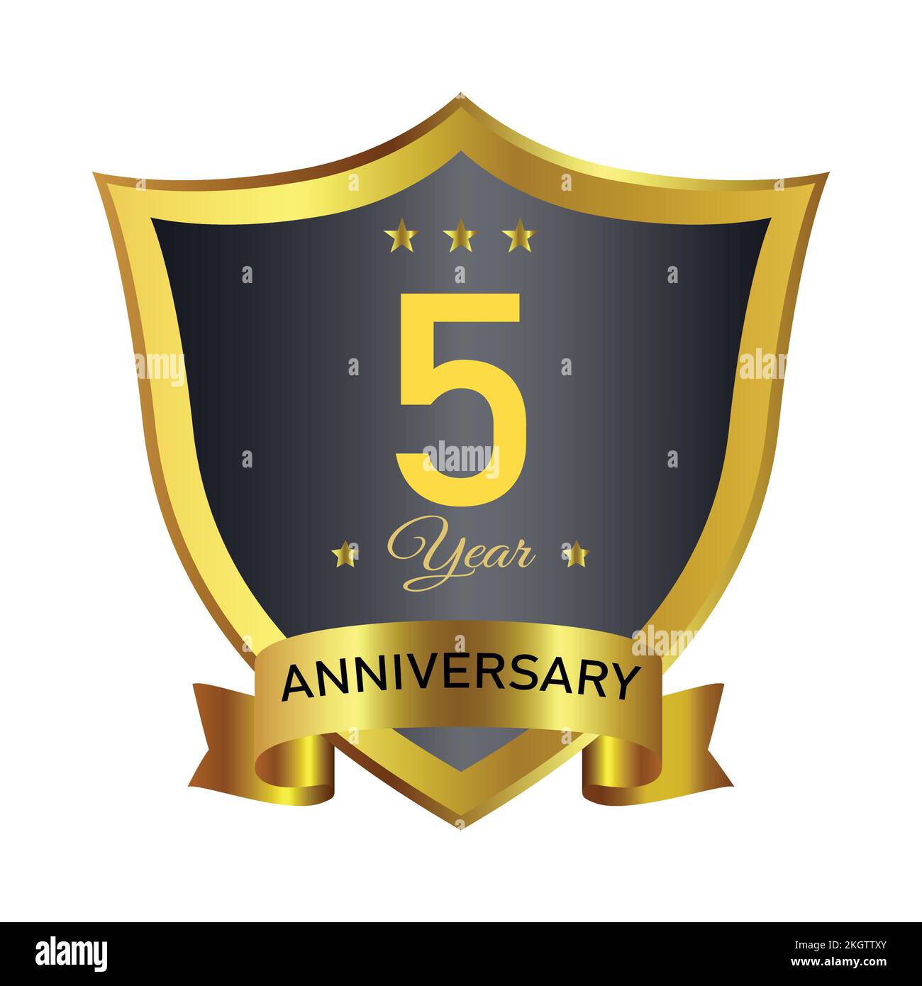 Anniversary badge design with golden gradient color. Anniversary royal ...
