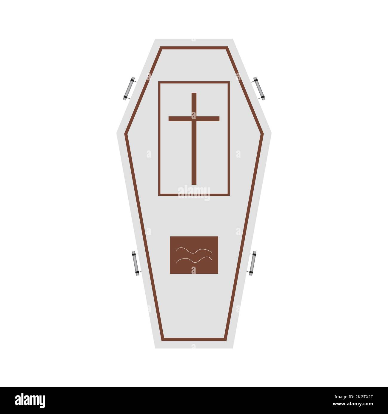 Halloween white burial coffin design on a white background. Coffin with ...