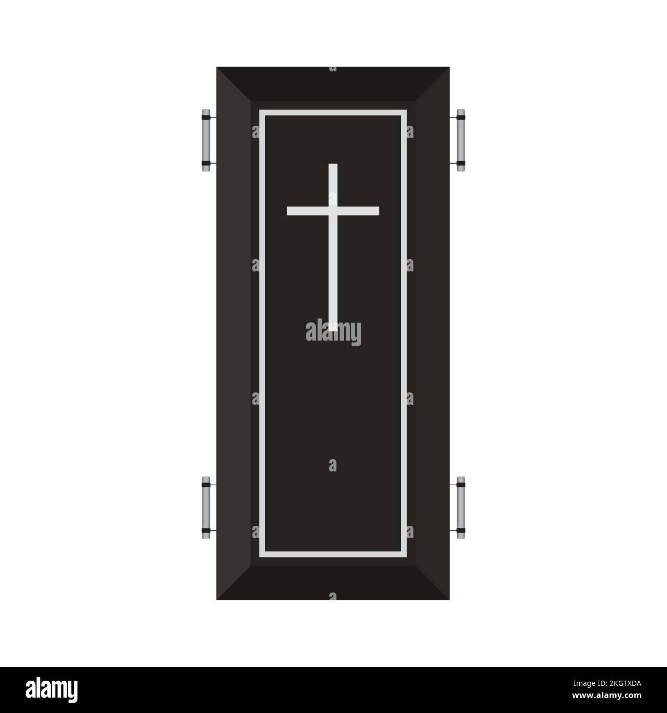 Halloween coffin design on a white background. Coffin with isolated shape design. Halloween ...