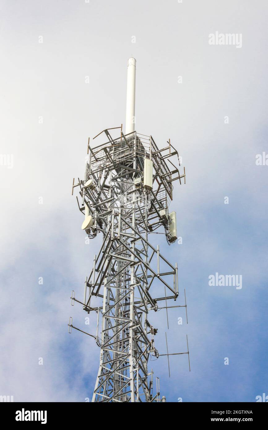 Close up view of a mobile phone mast outdoors in the UK Stock Photo - Alamy