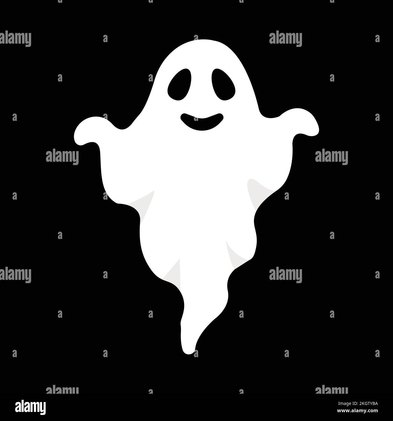 Halloween cute little white ghost design on a black background. Ghost ...
