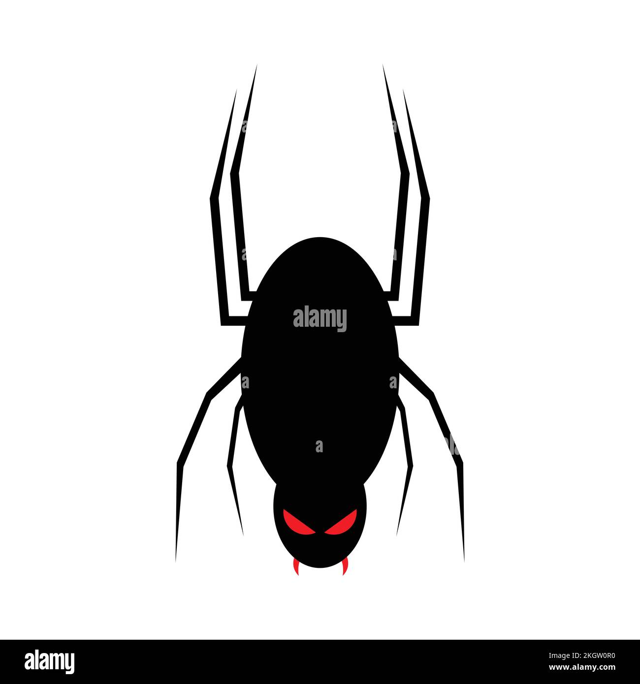 Halloween scary black spider vector with a scary face. Halloween ...