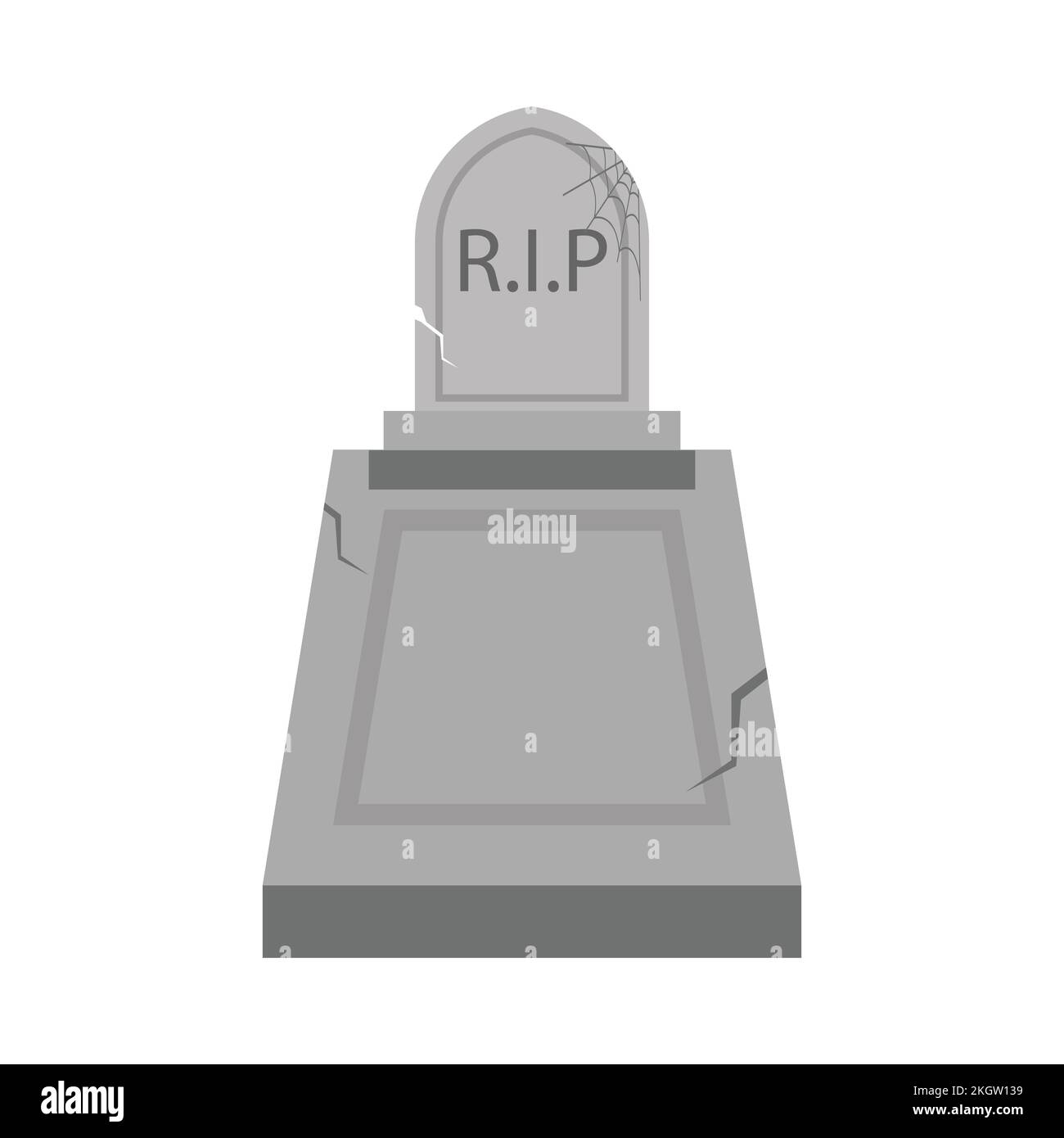 Halloween gravestone design vector illustration. Grey grave design with ...
