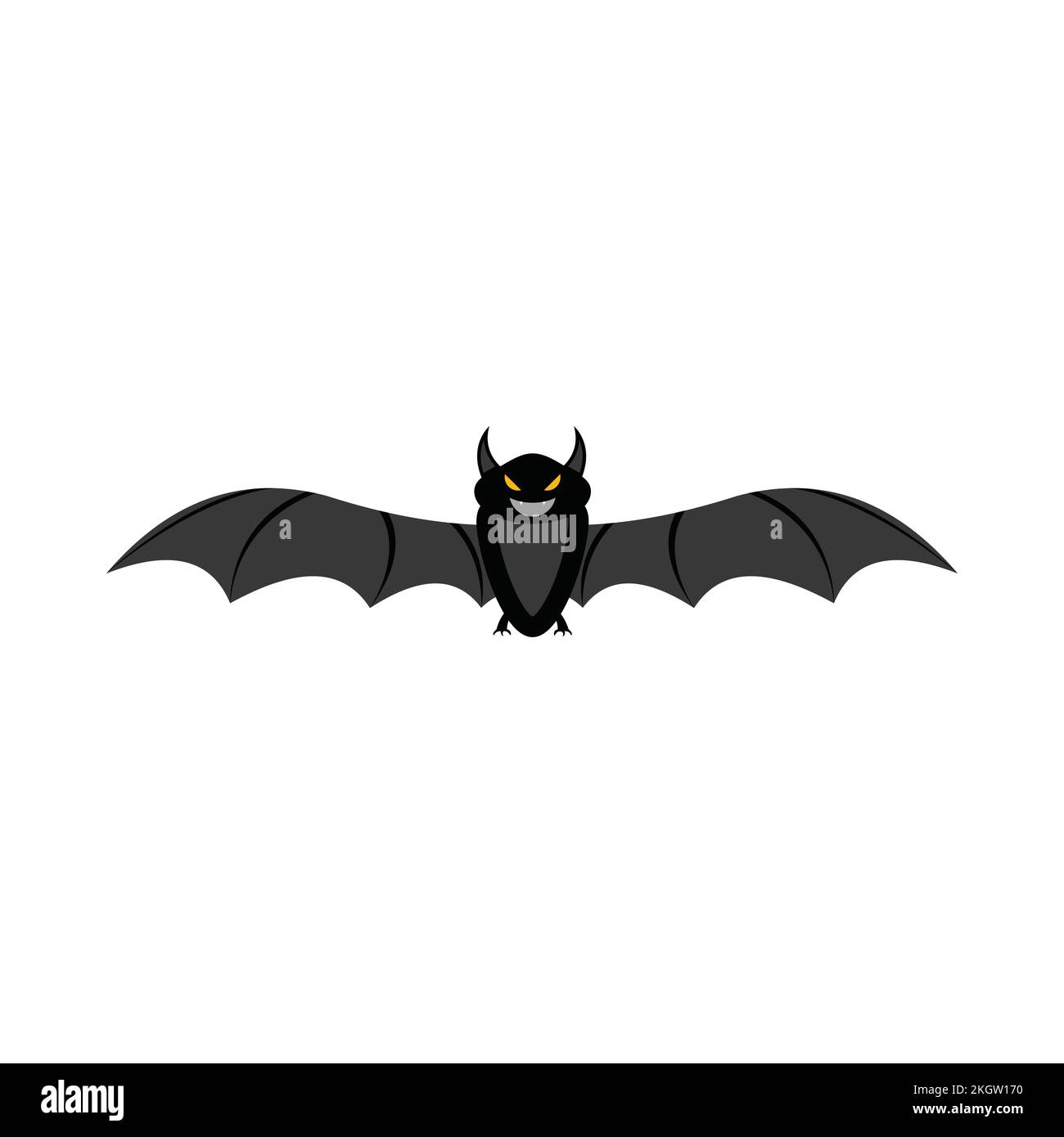Halloween scary bat design vector illustration. Black bat design with ...