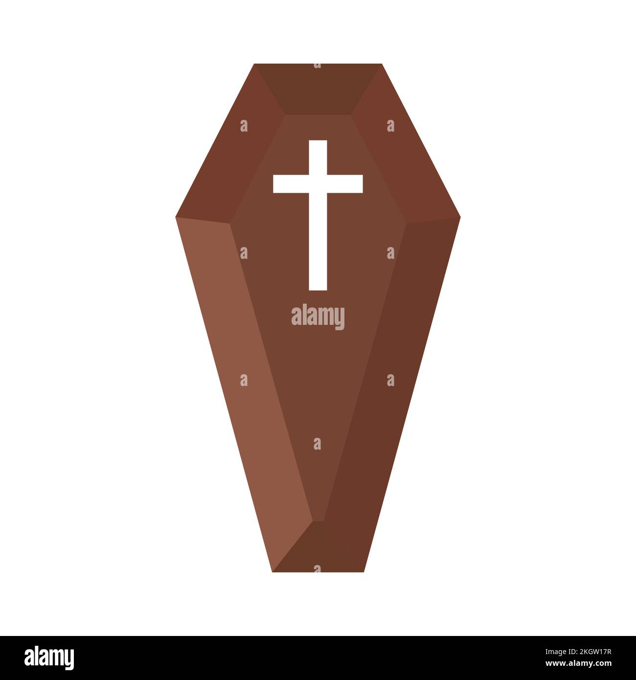 Halloween scary 3D style coffin vector design on a white background ...