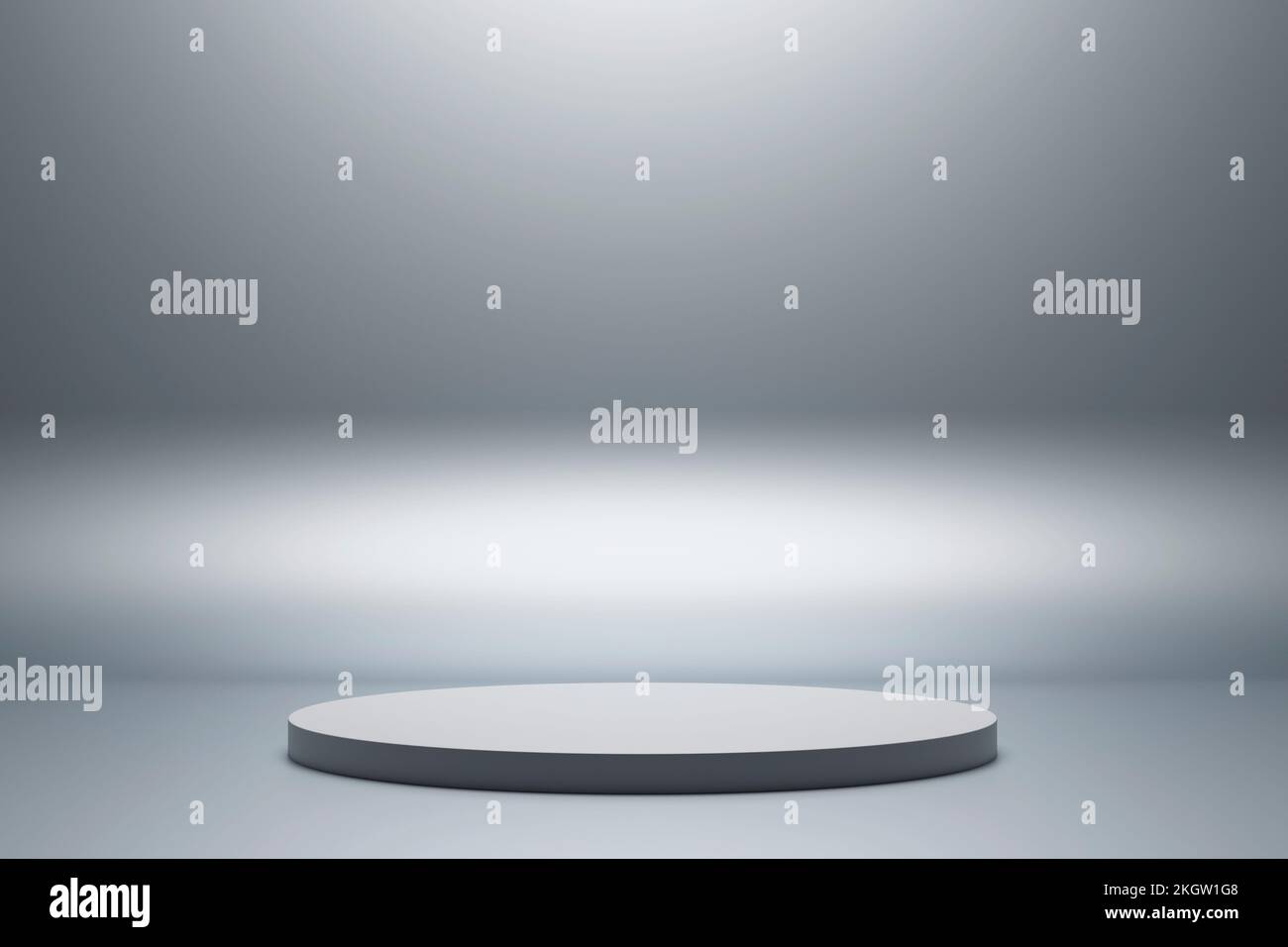 Realistic 3d rendering platform for product display on grey background ...