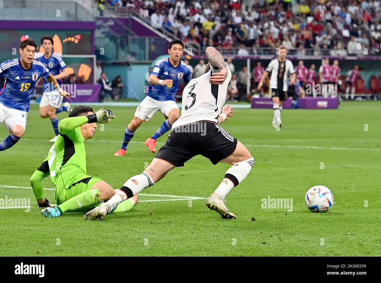 Doha, Qatar, November 23rd, 2022, goalkeeper Shuichi GONDA l. (JPN ...