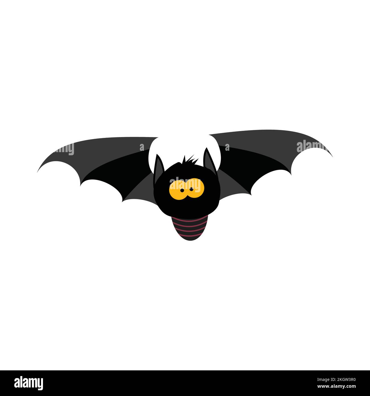 Halloween black cute-faced bat design vector illustration. Black bat ...