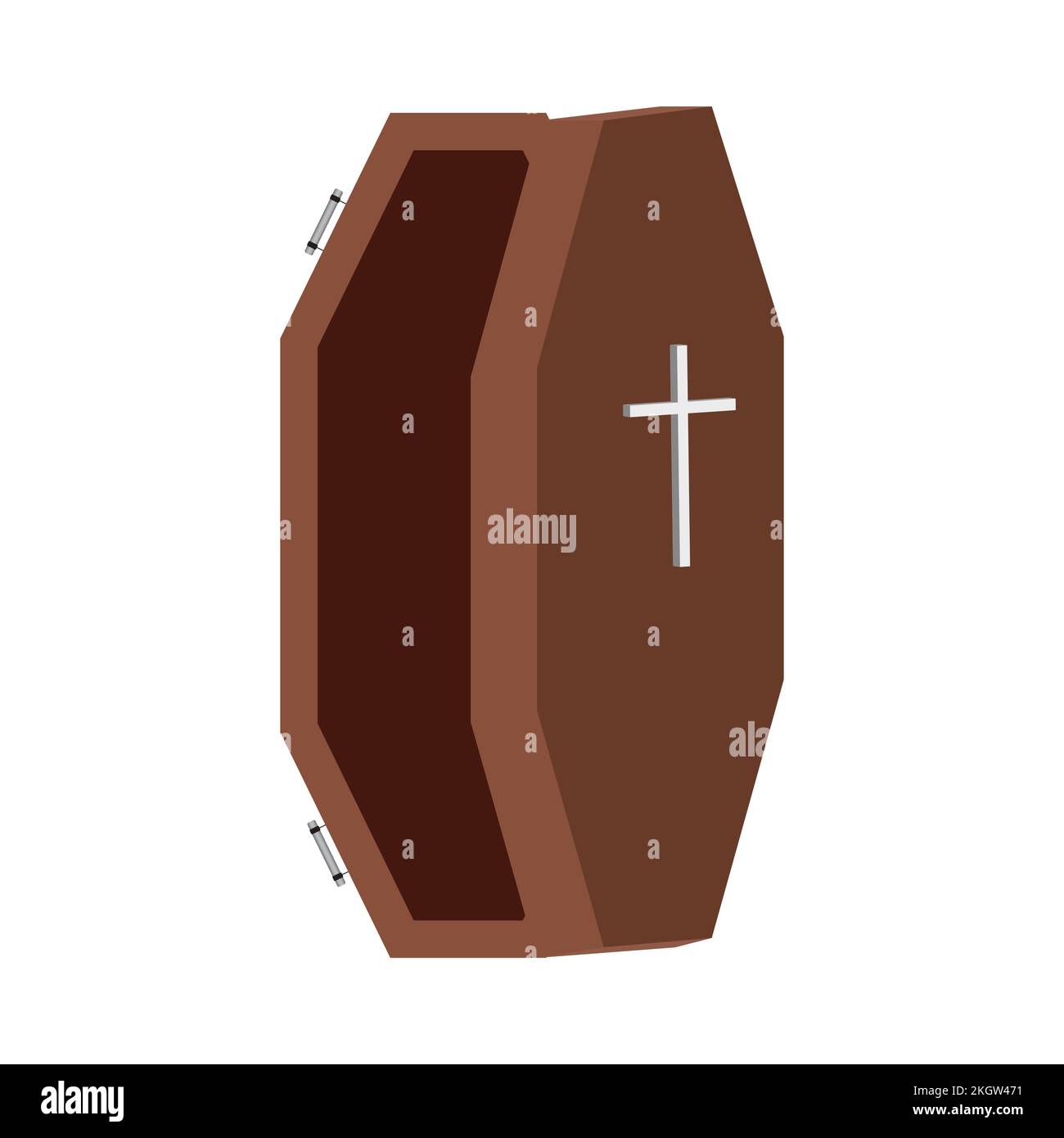 Halloween burial coffin design on a white background. Coffin with ...