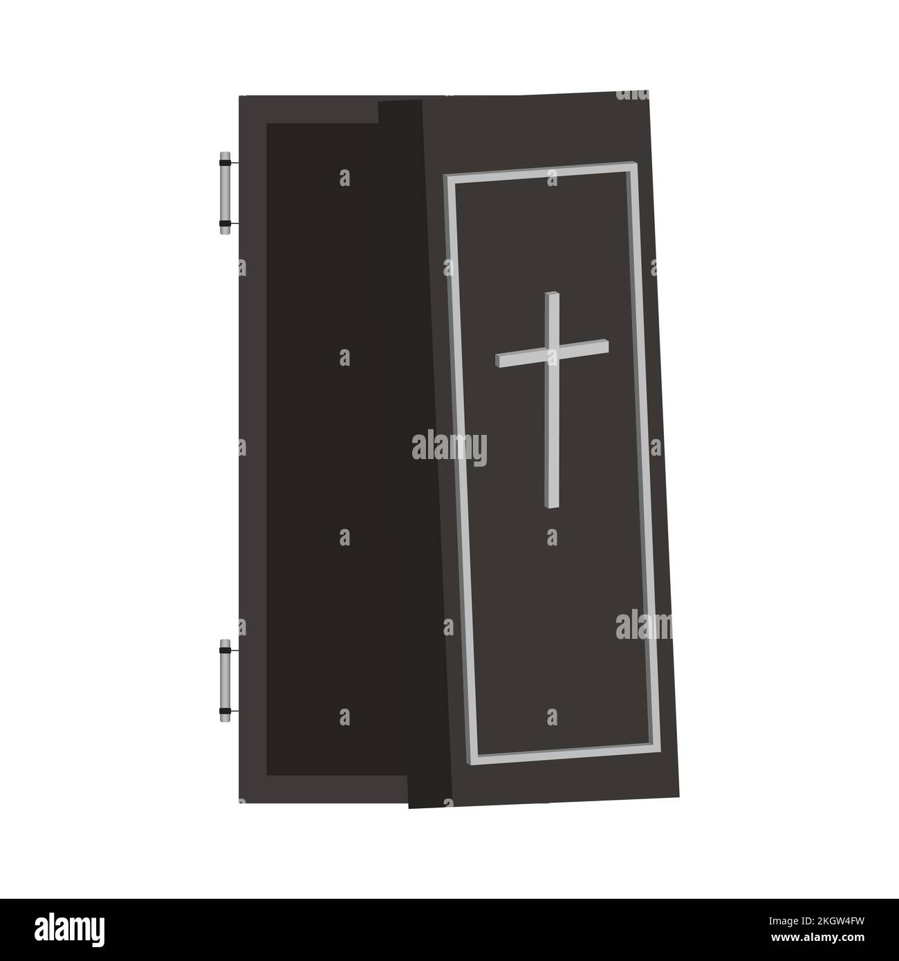 Halloween burial coffin design on a white background. Coffin with ...
