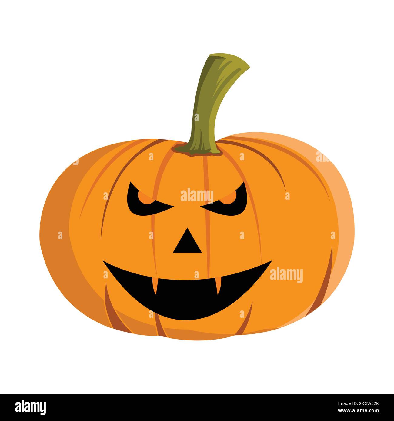 Pumpkin lantern design with sharp teeth on a white background for ...