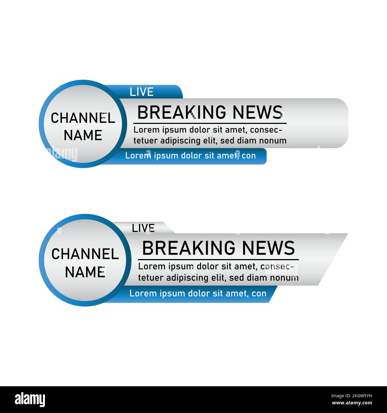 News lower third design for television channels. The metallic color ...