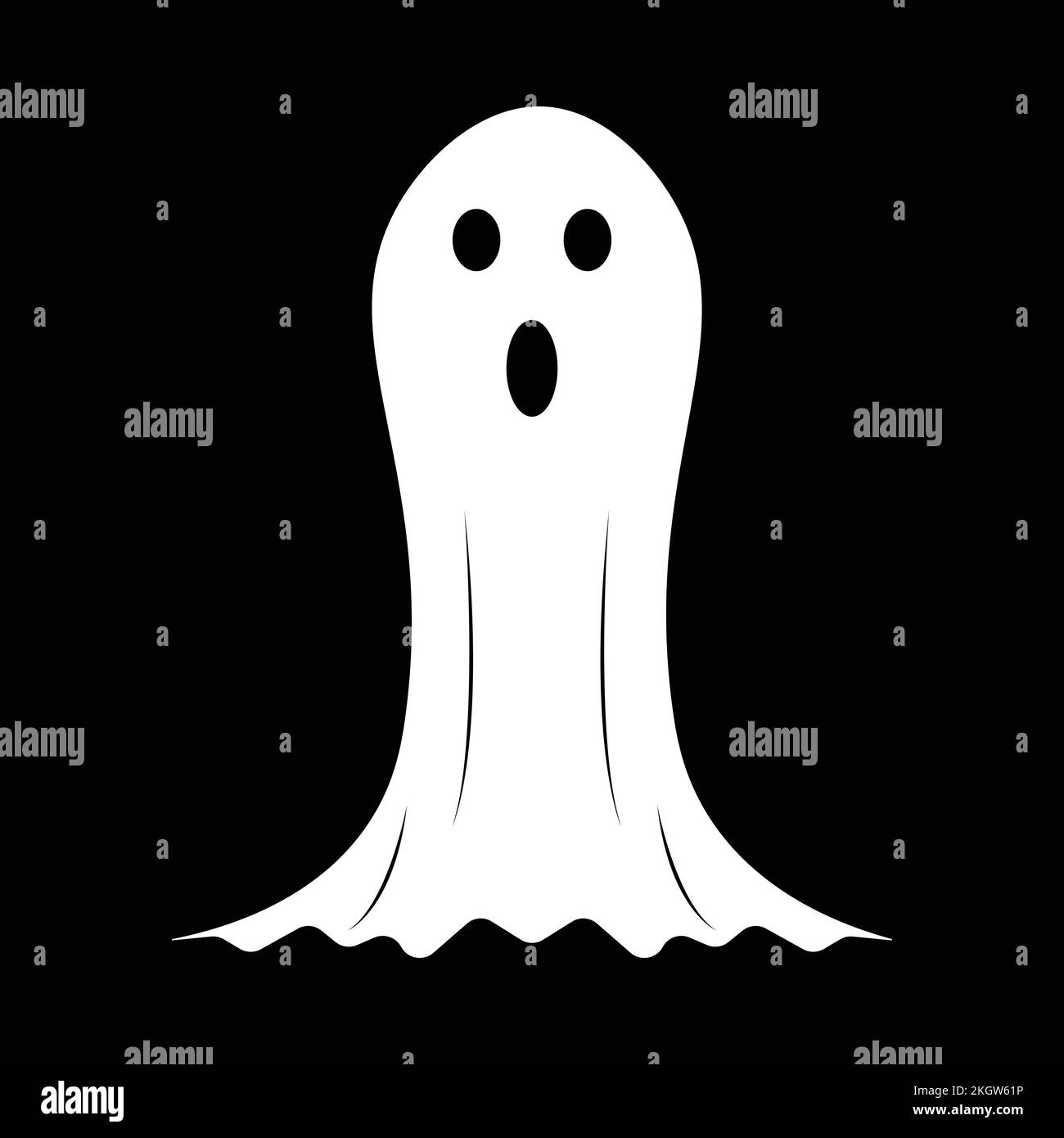 Halloween white ghost design on a black background. Ghost with abstract ...