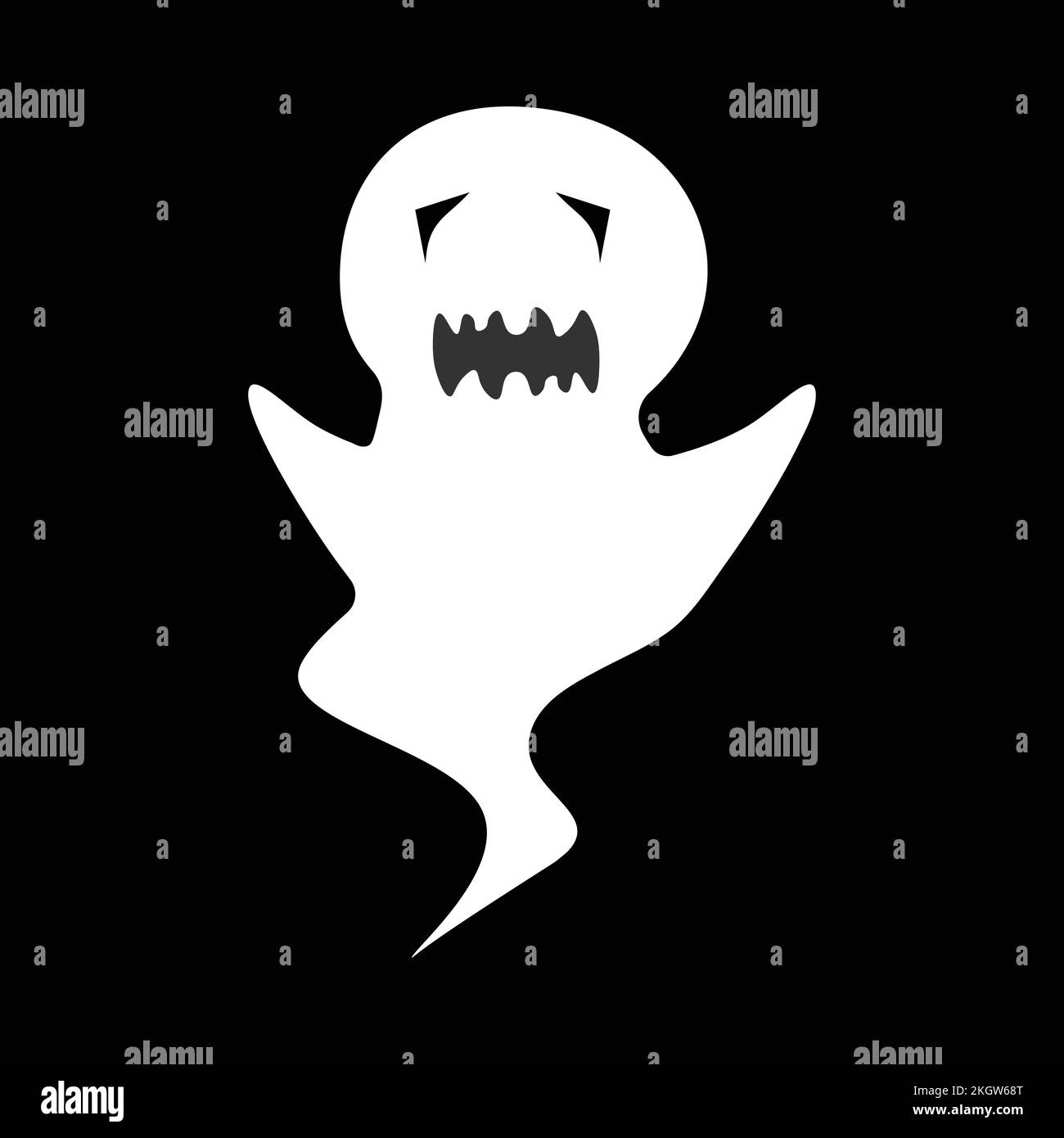 Halloween ghost design on a black background. Ghost with abstract shape ...