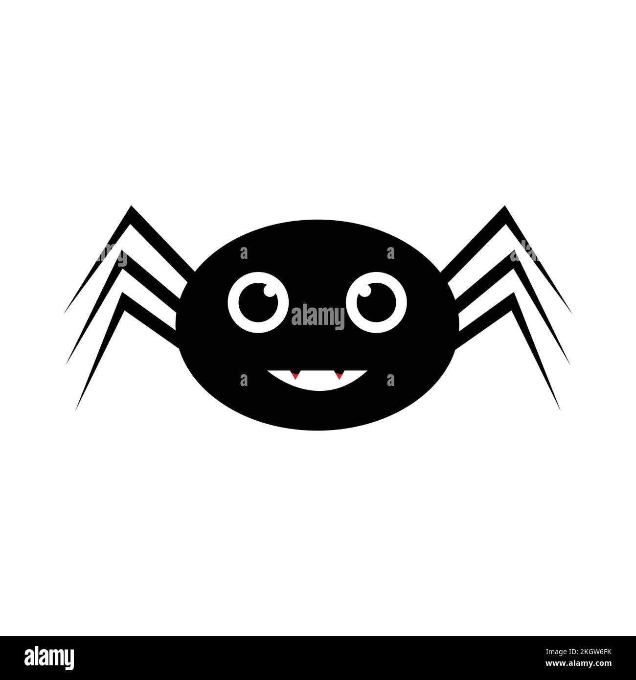 Halloween cute black spider vector with a smiling face. Halloween ...