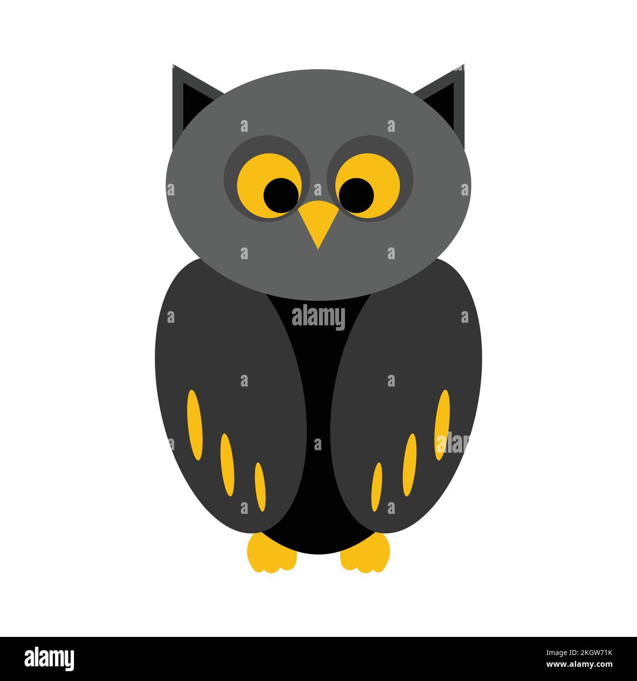 Halloween cute owl with dark black and yellow color shade. Spooky ...