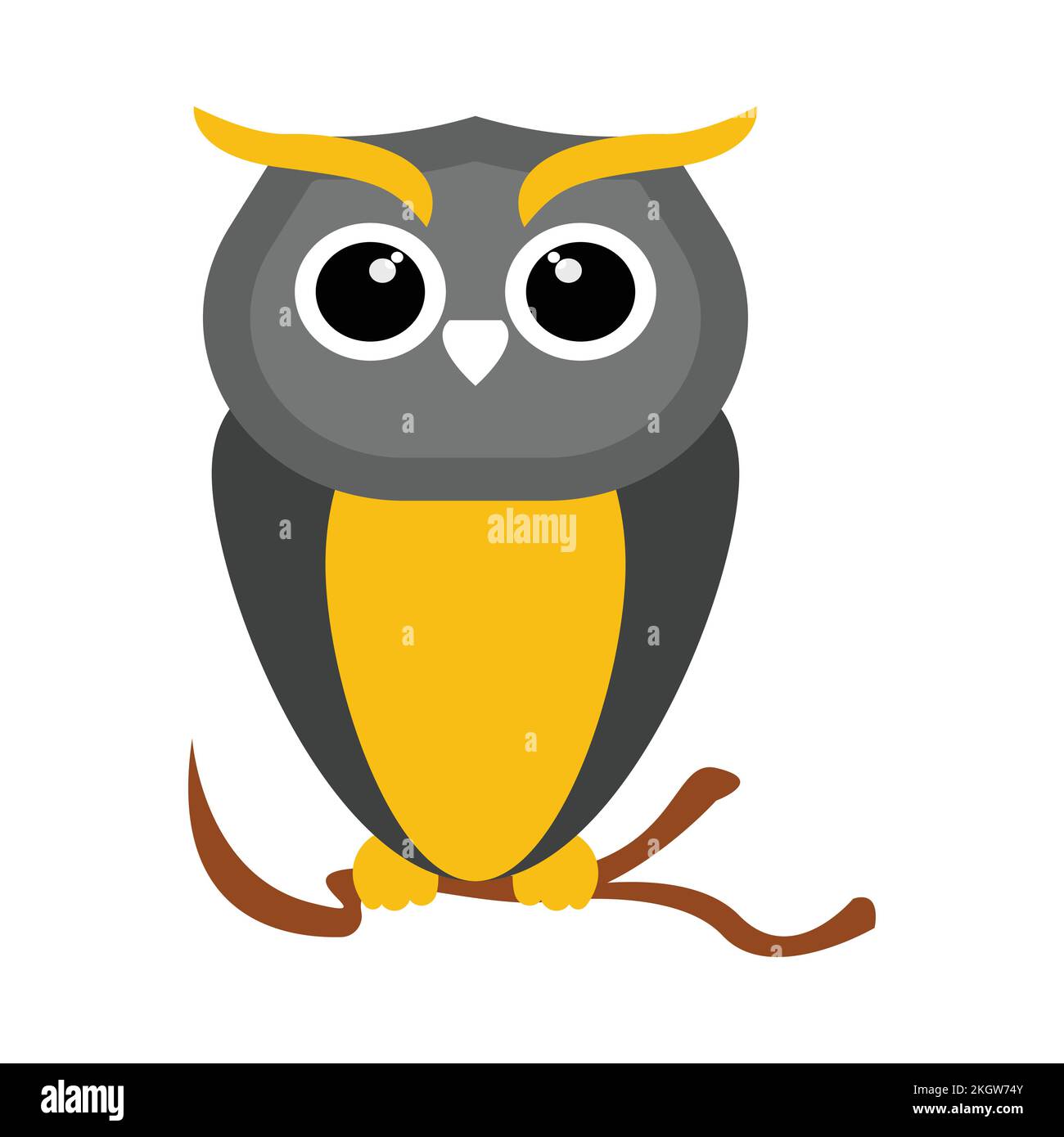 Halloween cute owl sitting on a branch of the tree with dark black and ...