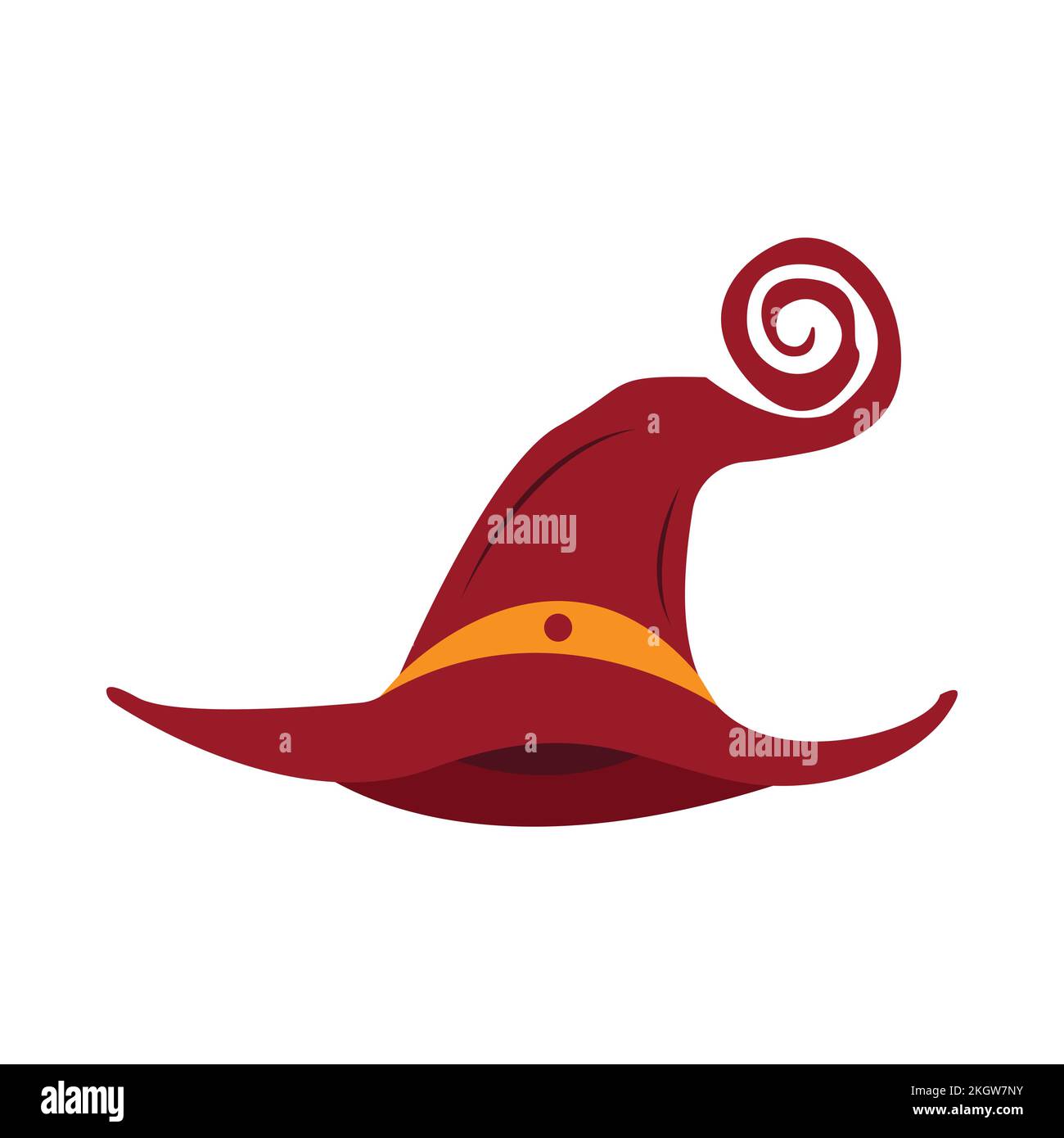 Halloween wizard hat design on a white background. Cartoon style witch ...