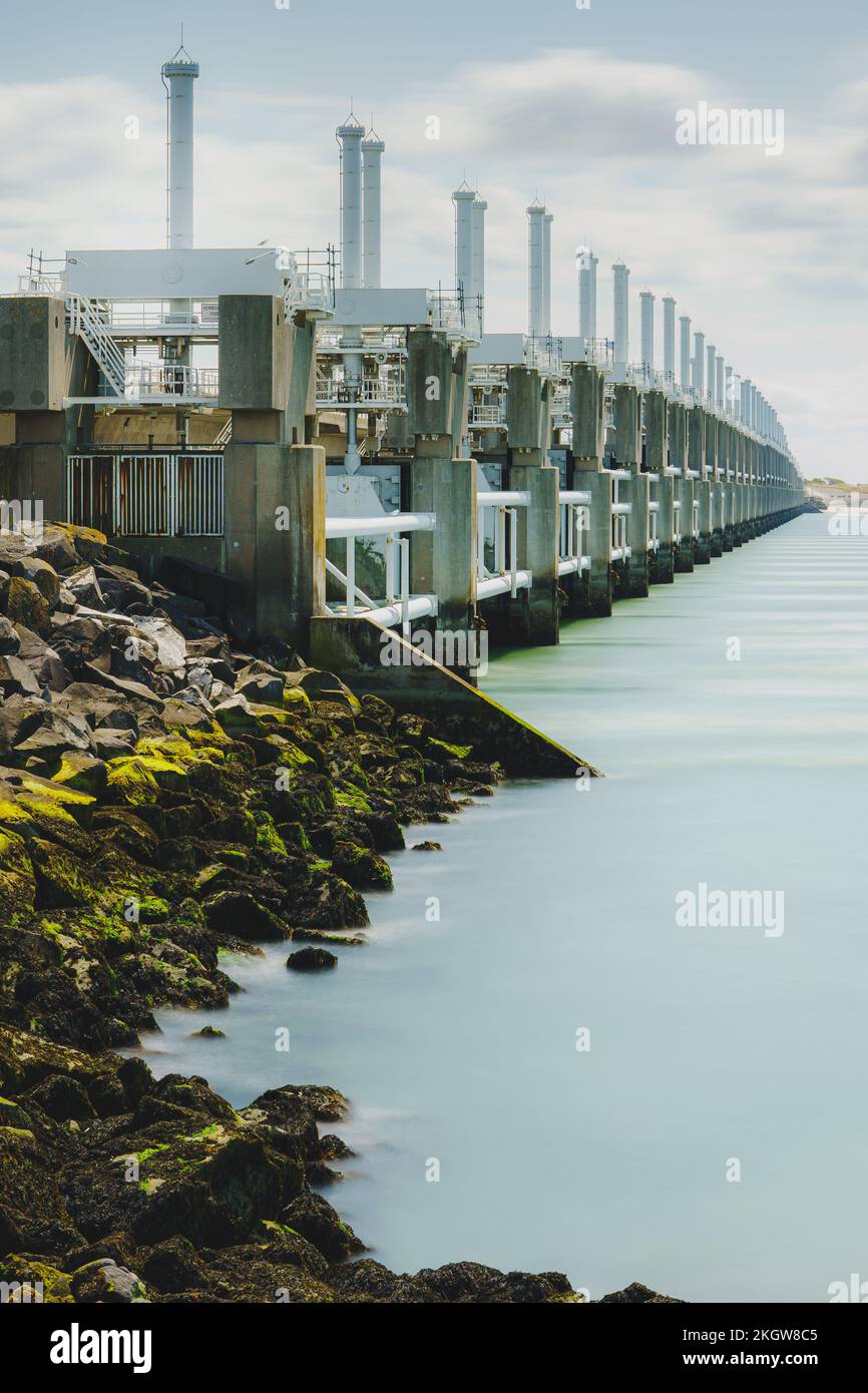 Eastern Scheldt storm surge barrier (Oosterscheldekering) in the Dutch ...