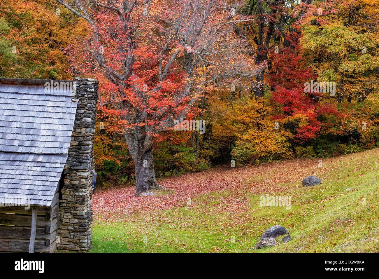 Blue Ridge Parkway, North Carolina, USA - October 16, 2022: Preacher ...