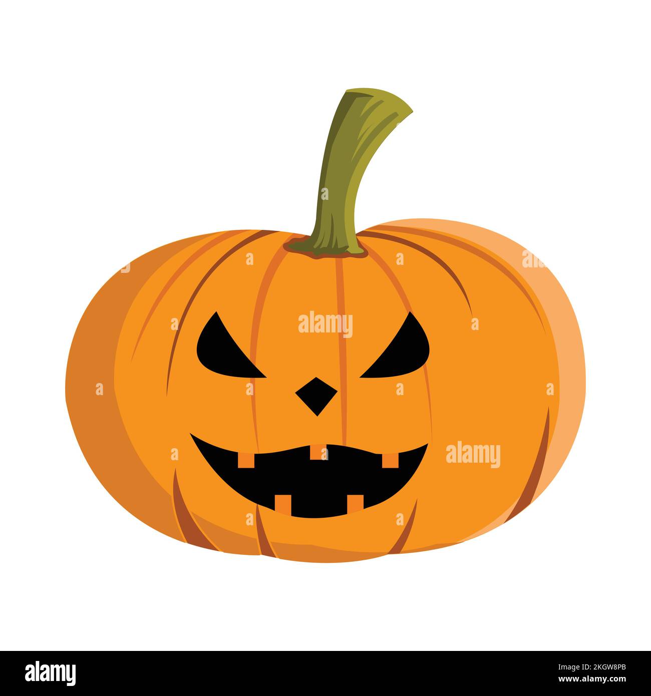 Halloween pumpkin lantern design with orange and green color. Pumpkin ...