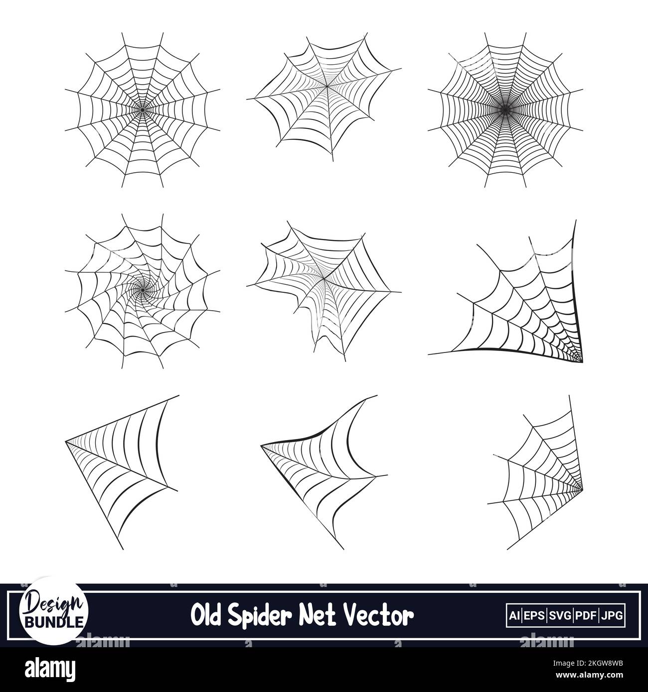 Halloween scary spider web silhouette design on a white background ...