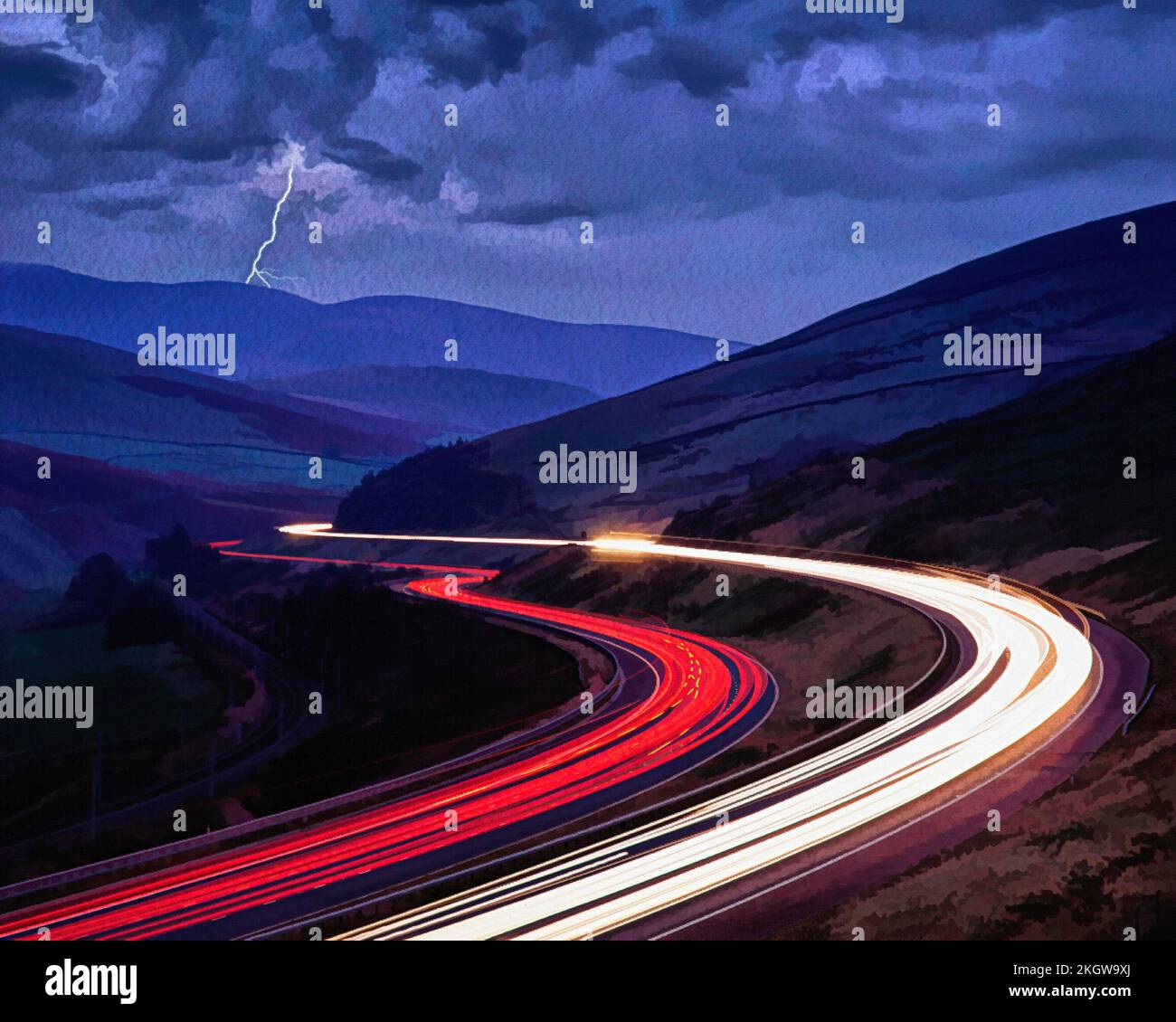 CONTEMPORARY ART: M6 Motorway at Tebay in Cumbria Stock Photo - Alamy